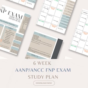 AANP ANCC Exam 6-week Study Plan , FNP - Etsy
