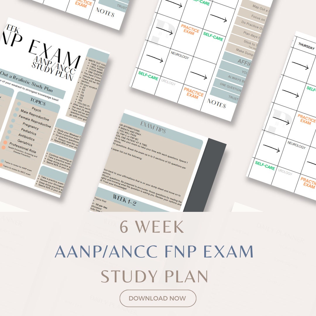 AANP ANCC Exam 6-week Study Plan , FNP - Etsy
