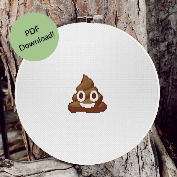 Poop Cross Stitch - Etsy