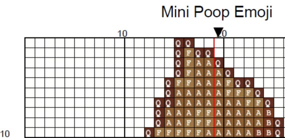 Fiber Arts Cross Stitch Art & Collectibles Mini Poop Emoji Cross Stitch ...