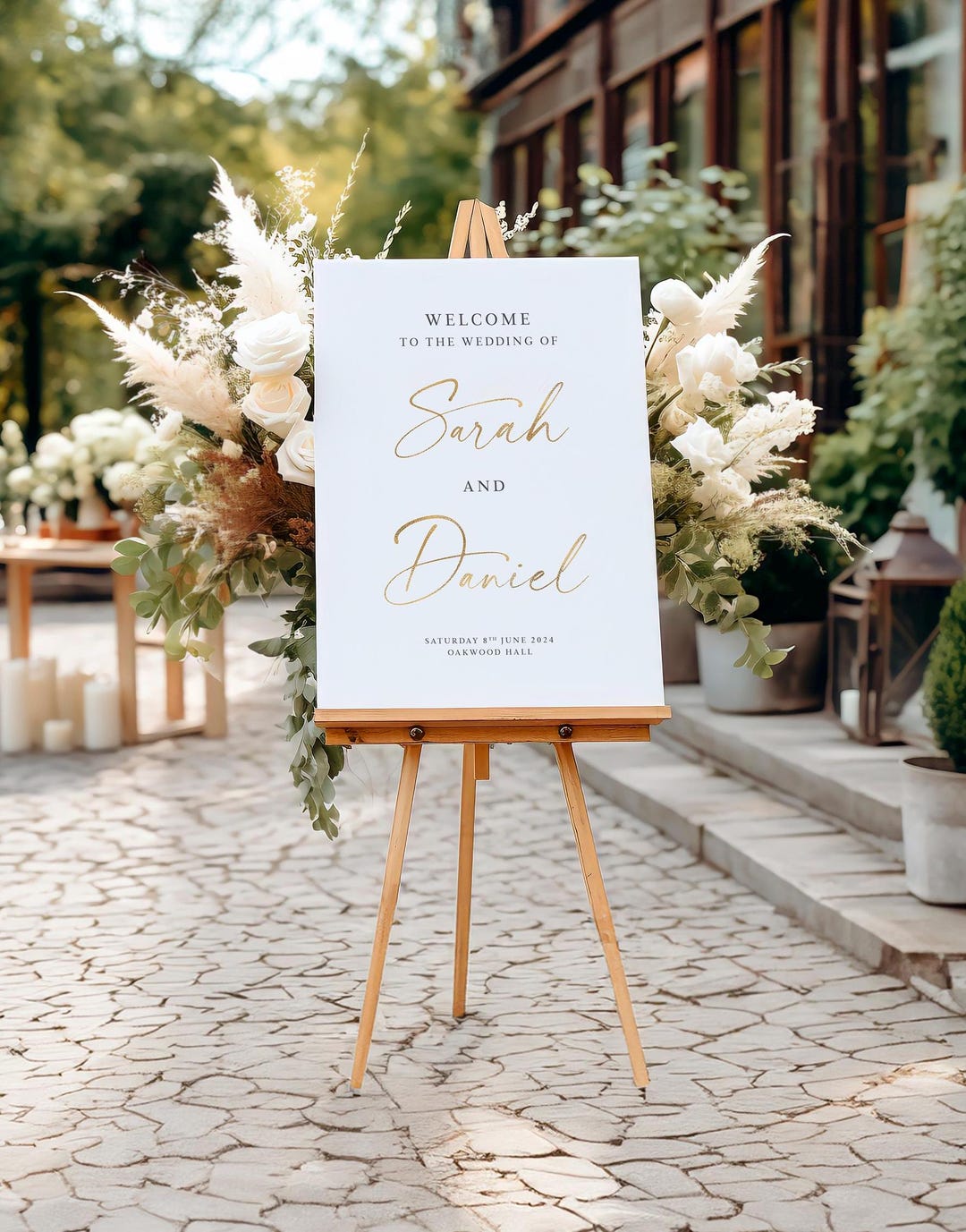 Personalised Foil Wedding Welcome Sign, Custom Wedding Sign, Welcome to ...