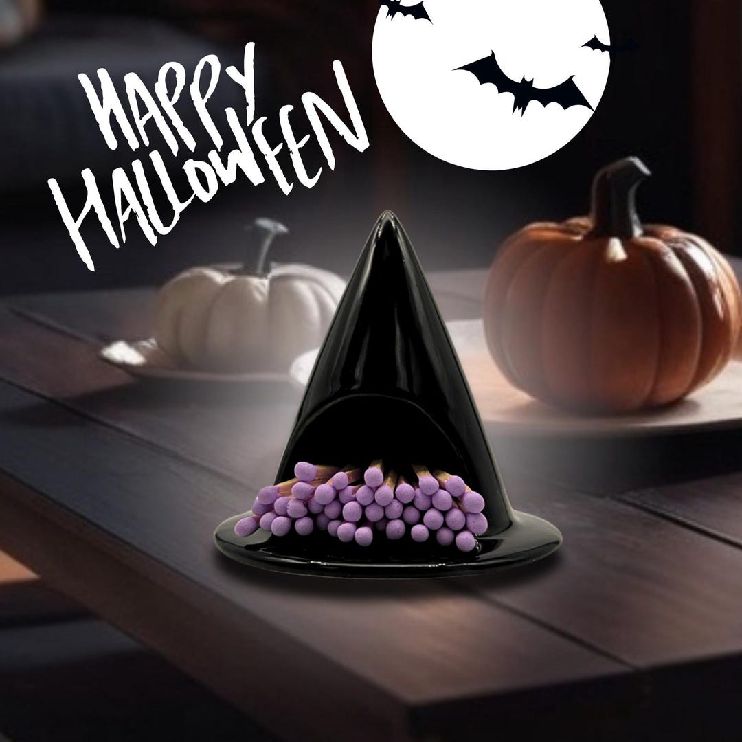 Witch Hat Match Holder Witch Decor Witch Halloween Decorations Black ...