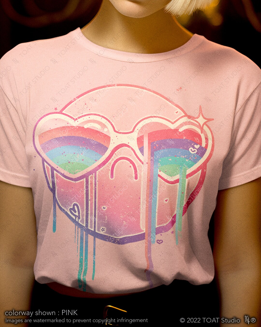 Pastel Rainbow Face Unisex T-shirt, Pastel Goth, Pastel Grunge, Smiley ...