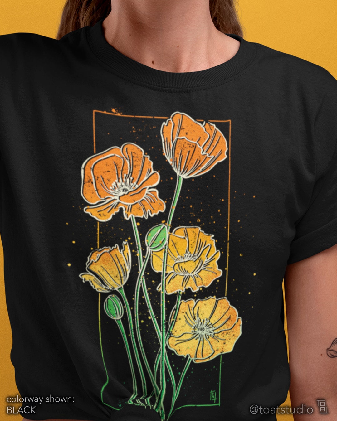 Poppy Flowers II Unisex T-shirt, California Poppy Fields, Orange ...