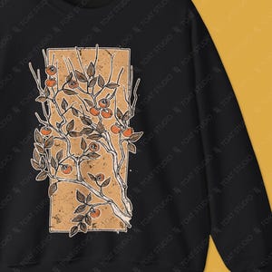 Persimmon Blockprint Unisex Crewneck Sweatshirt, Persimmons Fruit ...
