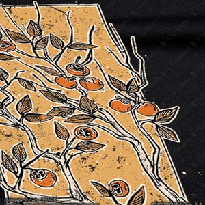 Persimmon Blockprint Unisex Crewneck Sweatshirt, Persimmons Fruit ...