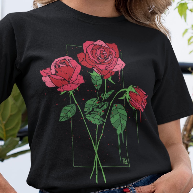 Men's Rose Print Shirt - Etsy