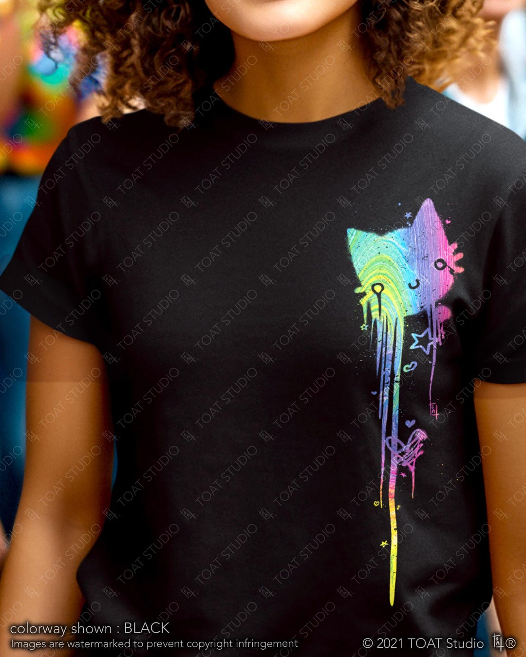 Pastel Goth Kawaii Kat Unisex T-shirt, Creepy Cute, Graffiti Cat ...