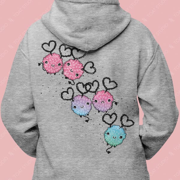 Pink Pom Puff Hoodie - Etsy