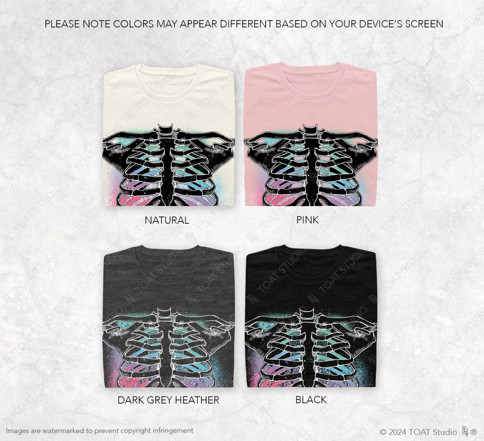 Pastel Goth Ribcage Unisex T-shirt: Y2K Grunge Skeleton Anatomical Ribs ...