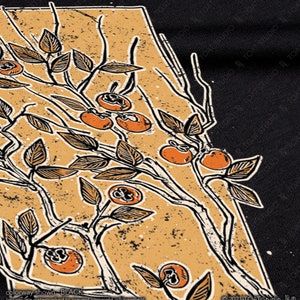 Persimmon Blockprint Unisex T-shirt, Persimmons Fruit Tree Art ...