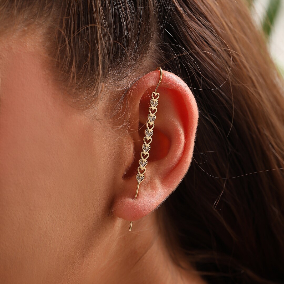 Handmade 14K Gold Heart Conch Tragus Dainty Custom Heart - Etsy