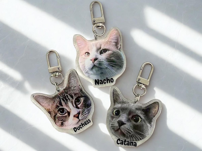 Custom Dog Photo Keychain, Custom Dog or Cat Keychain, Pet Photo ...