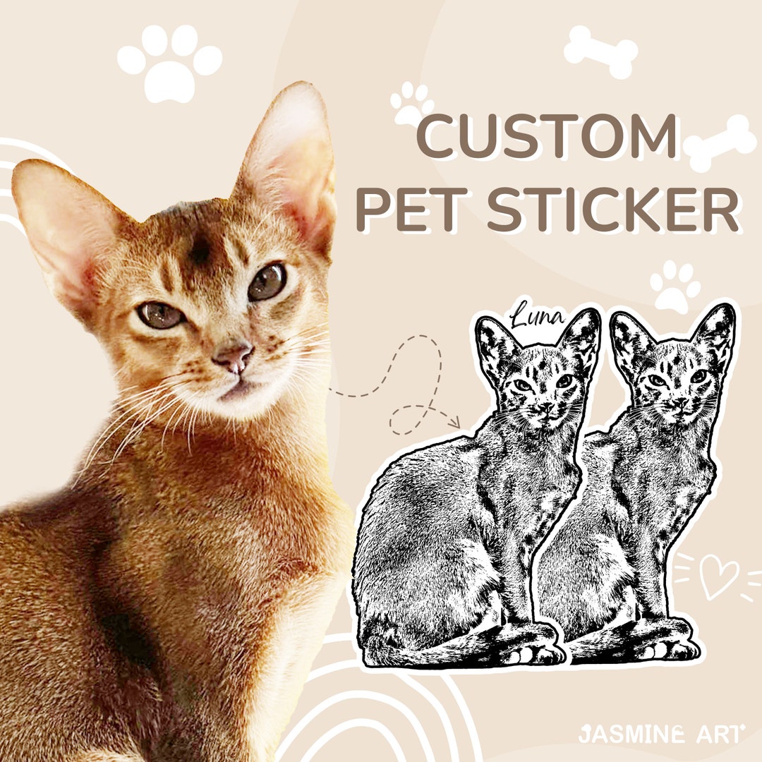Custom Cute Stickers From Photo Pet Art Style, Custom Pet Photo ...