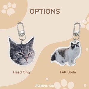 Custom Pet Photo Keychain, Acrylic Keychian, Dog Portrait Keychain ...