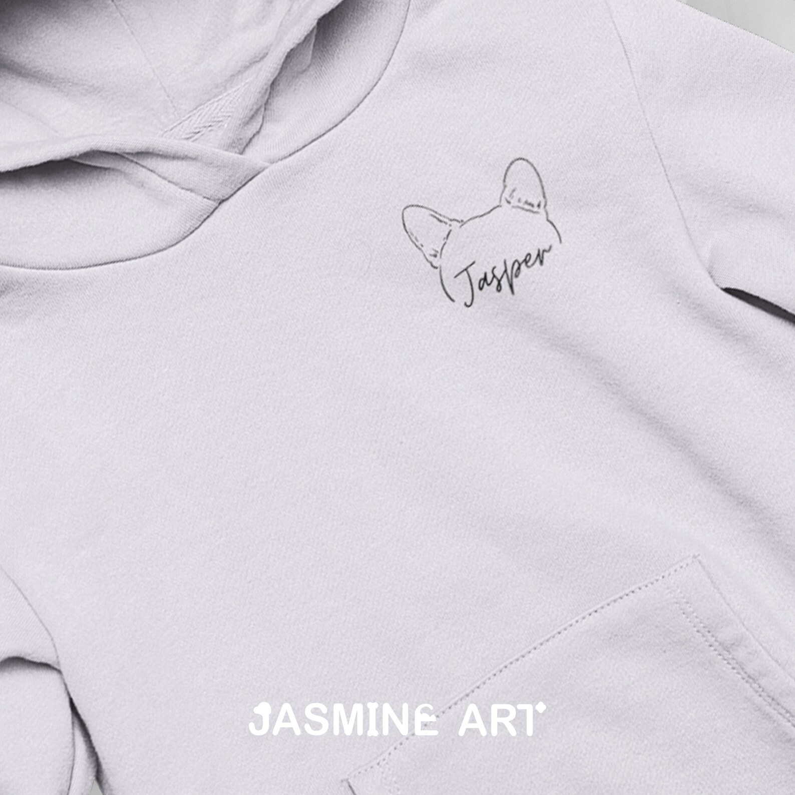 Personalized Dog Ear Outline Hoodie With Name, Custom Pet Photo ...