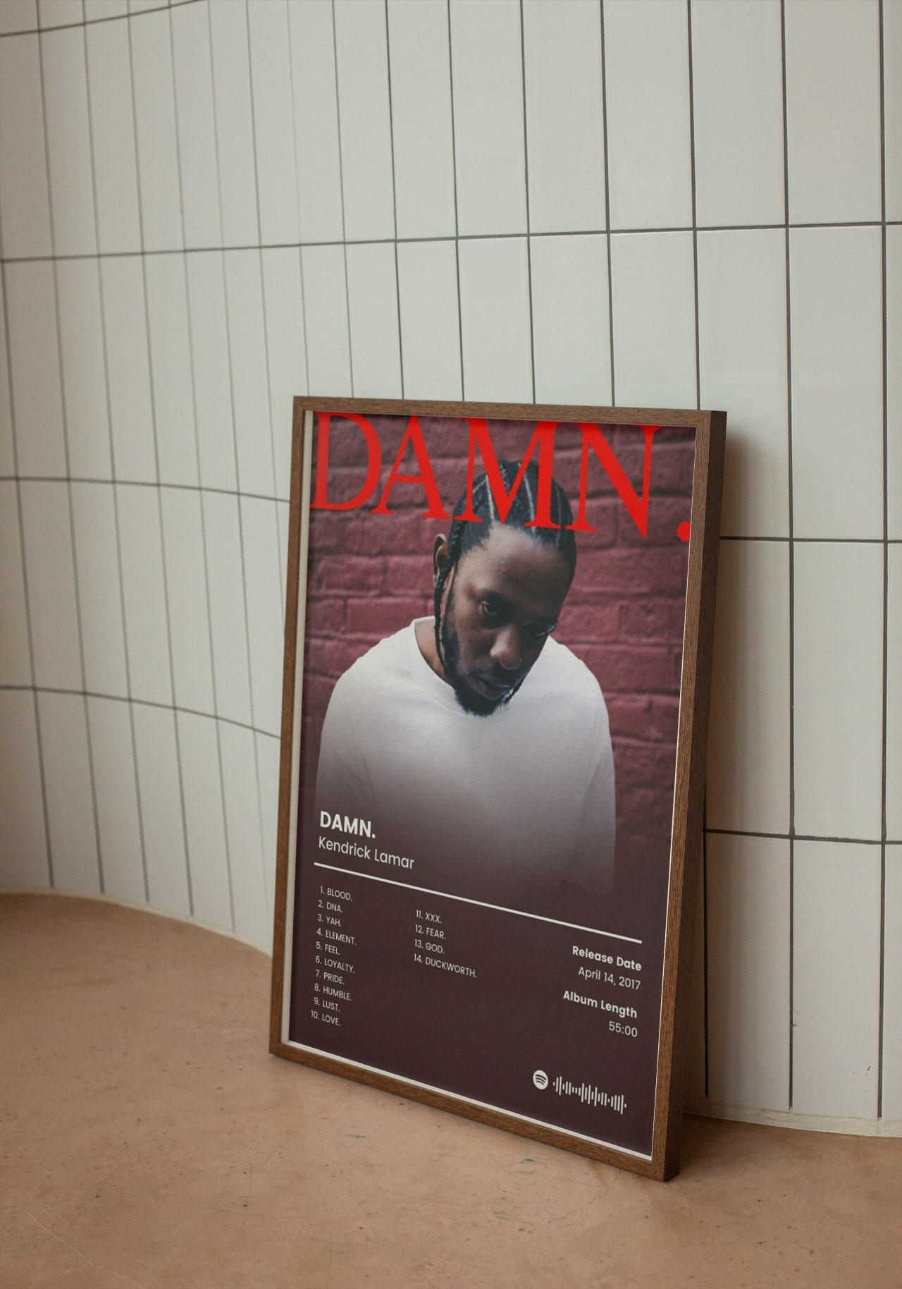 Kendrick Lamar Poster / DAMN Poster / Kendrick Lamar DAMN Tracklist ...