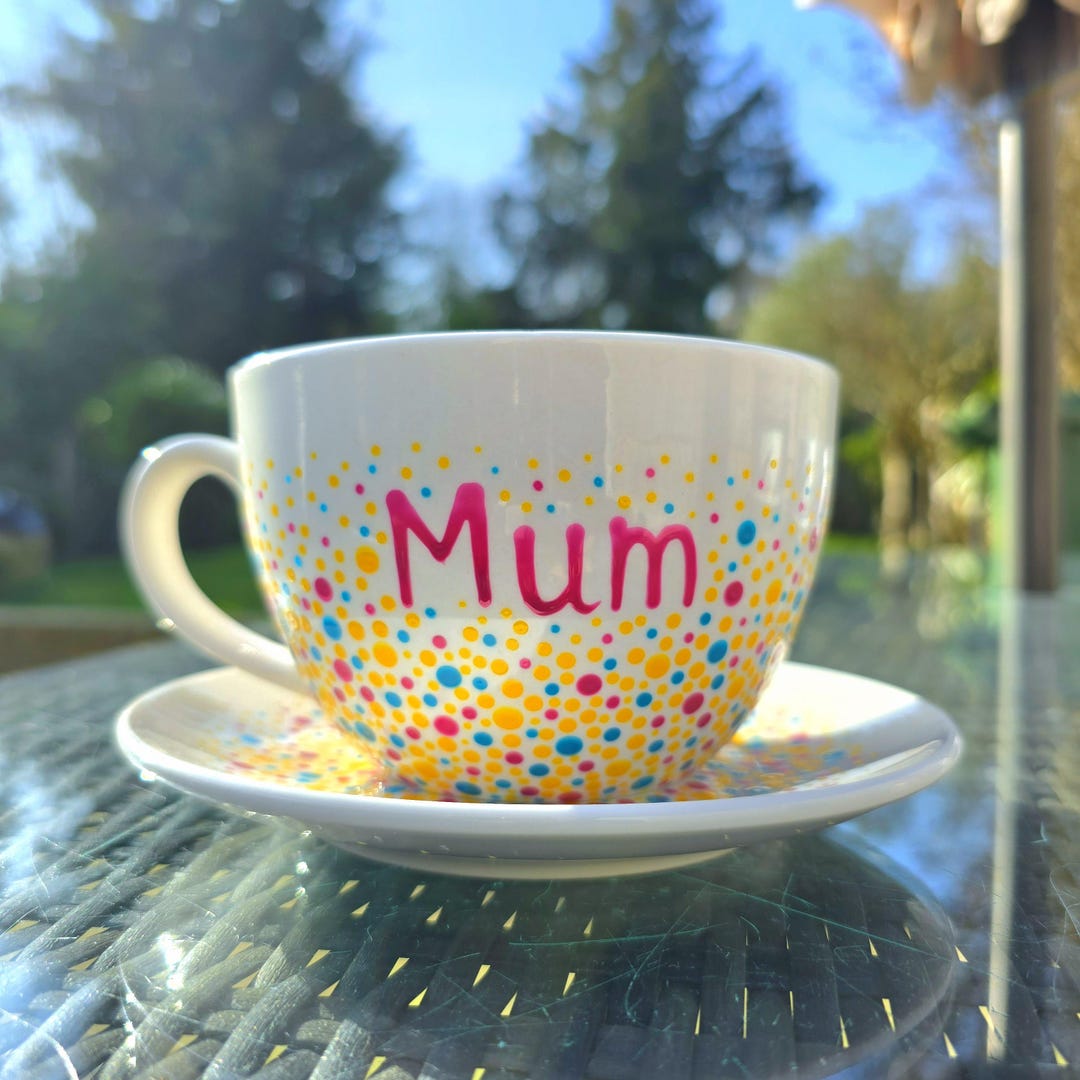 Personalised Mum Cup and Saucer - Custom Mothers Day Gift - Tea and ...
