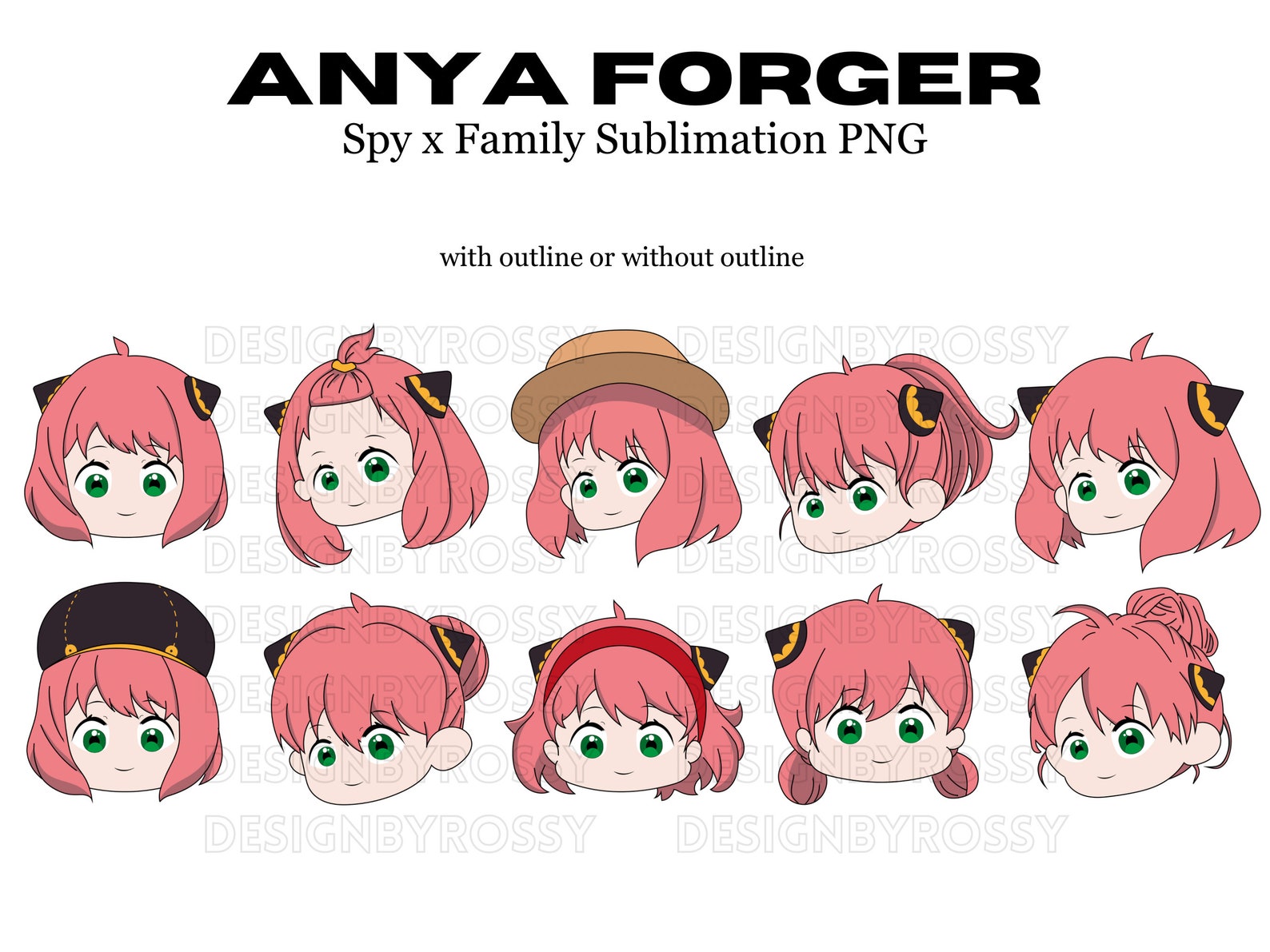 Anya Forger Sublimation Spy X Family PNG Spy X Family Sublimate Print ...