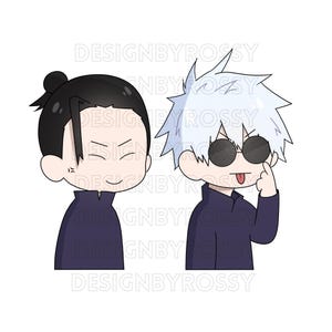 Gojo and Geto Printable Digital Download High Quality | Png & Svg ...