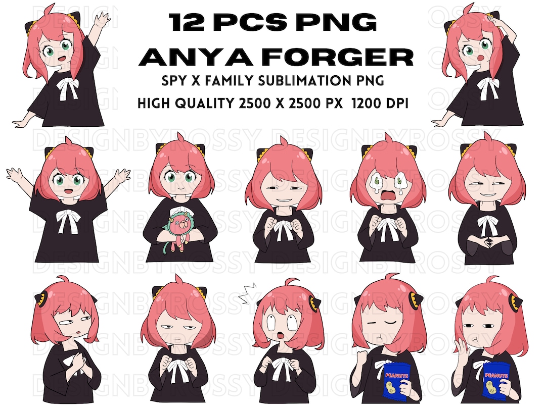 Anya Forger Sublimation | Spy X Family PNG | Spy X Family Sublimate ...