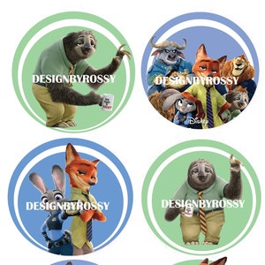 12 Zootopia Printable Digital Download | Printable Cupcake Toppers ...