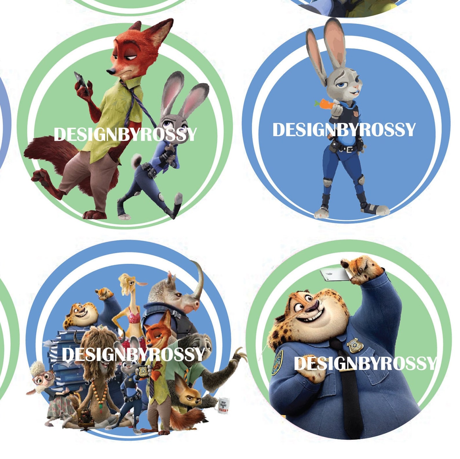 12 Zootopia Printable Digital Download | Printable Cupcake Toppers ...