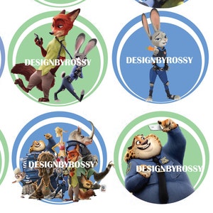 12 Zootopia Printable Digital Download | Printable Cupcake Toppers ...