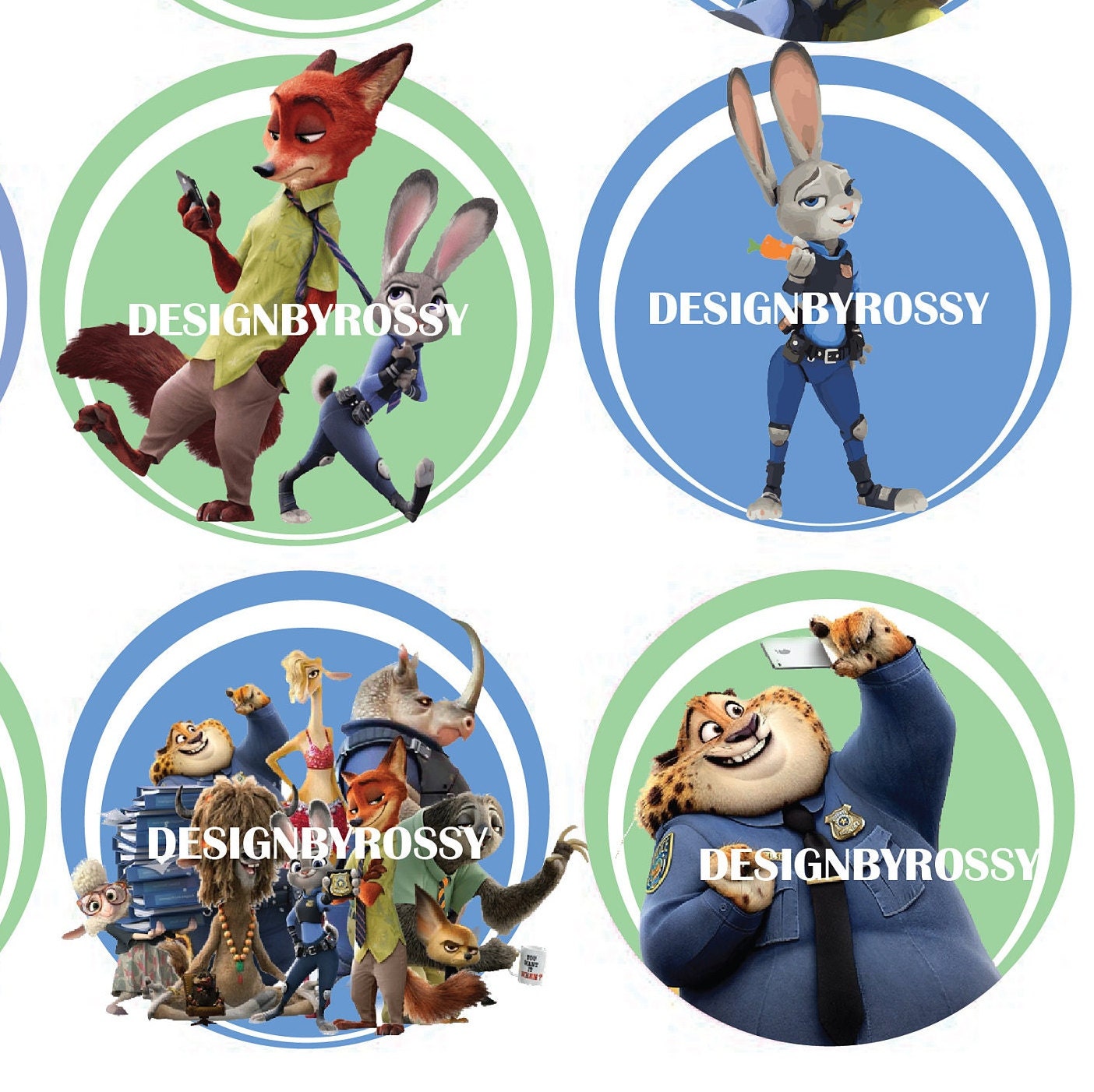 12 Zootopia Printable Digital Download | Printable Cupcake Toppers ...