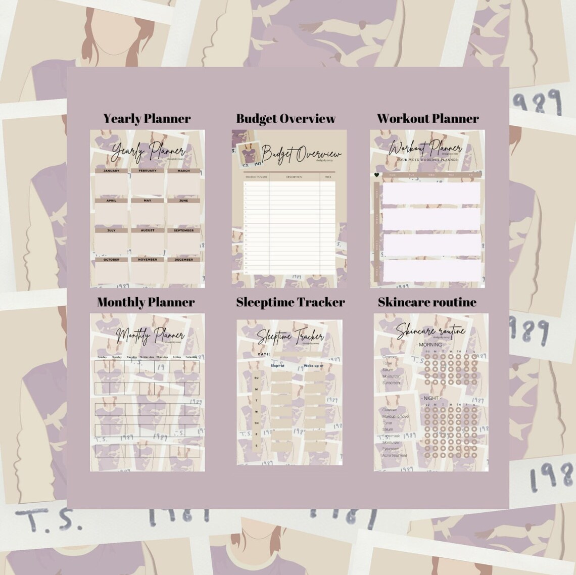 Taylor Swift 1989's Printable Plannerplanner Template | Etsy