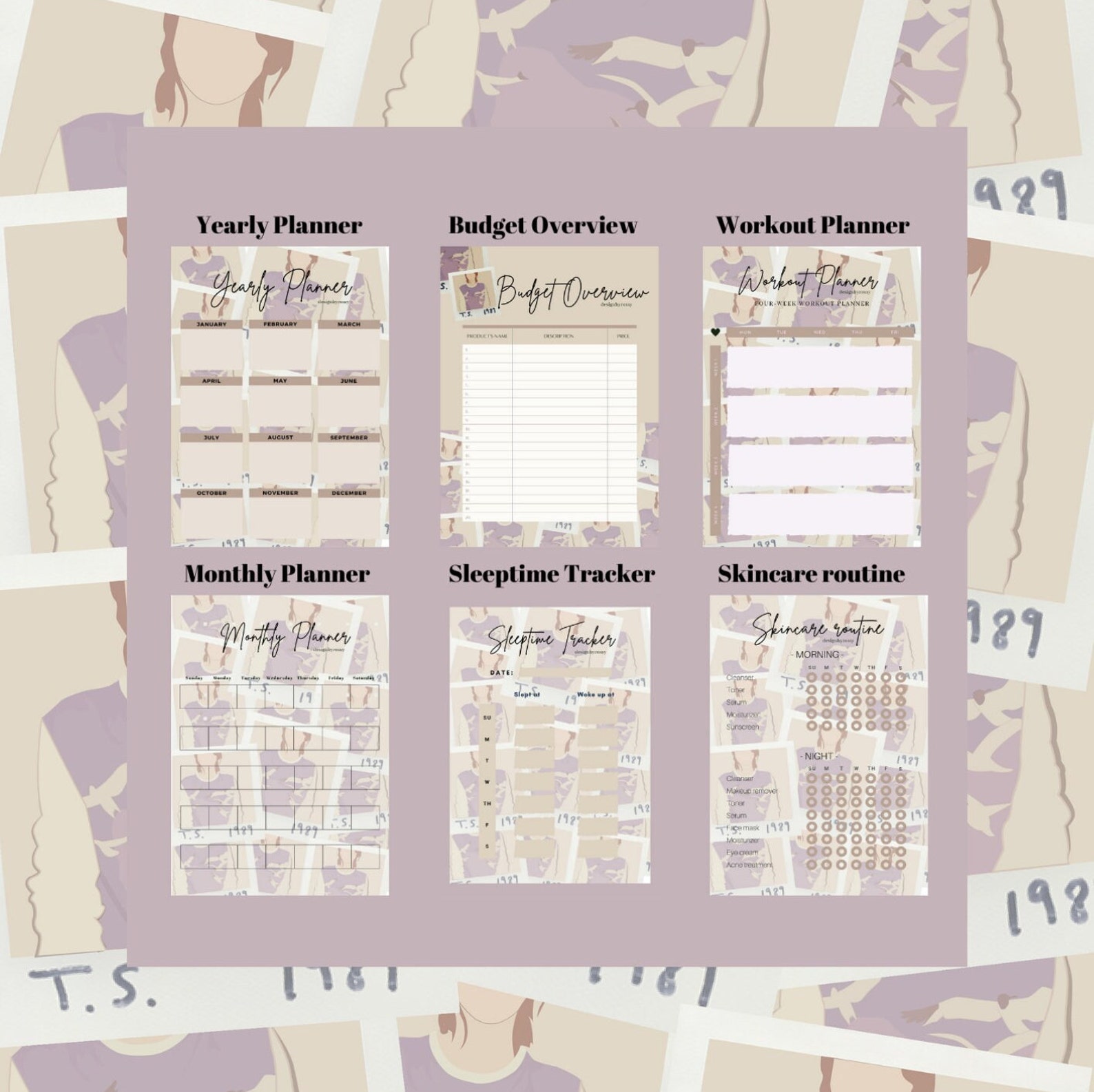 Taylor Swift 1989's Printable Planner|planner Template |chore ...
