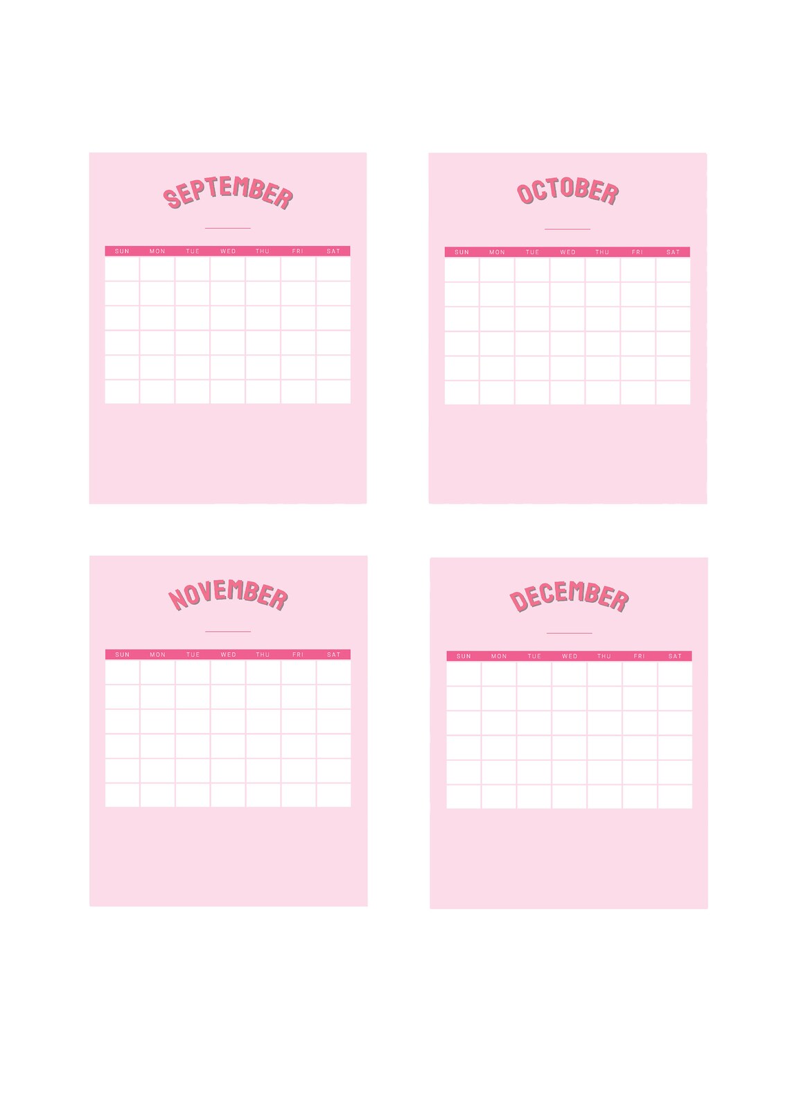 Pink Digital Calendar Planner Printable Print L Digital - Etsy