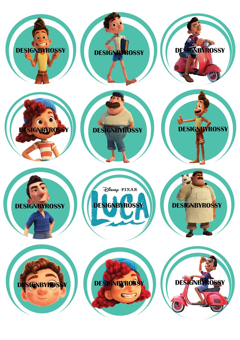 24 Luca Printable Digital Download | Printable Cupcake Toppers | Luca ...