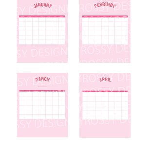 Pink Digital Calendar Planner Printable Print L Digital Planner L ...