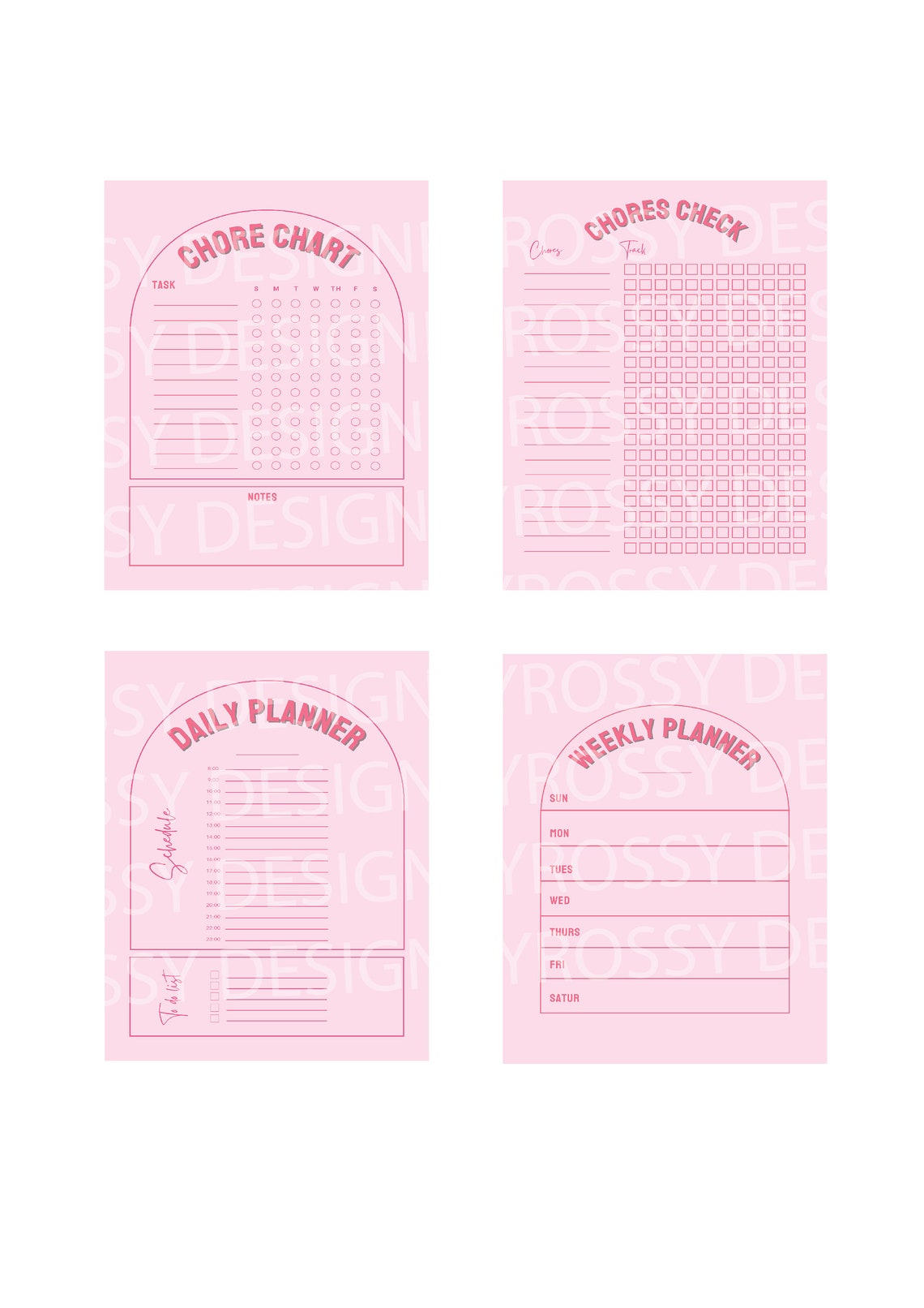 Pink Digital Calendar Planner Printable Print L Digital - Etsy