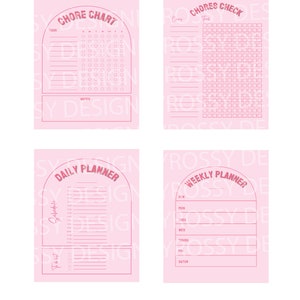 Pink Digital Calendar Planner Printable Print L Digital Planner L ...