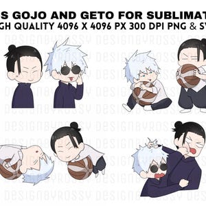 Gojo and Geto Printable Digital Download High Quality | Png & Svg ...