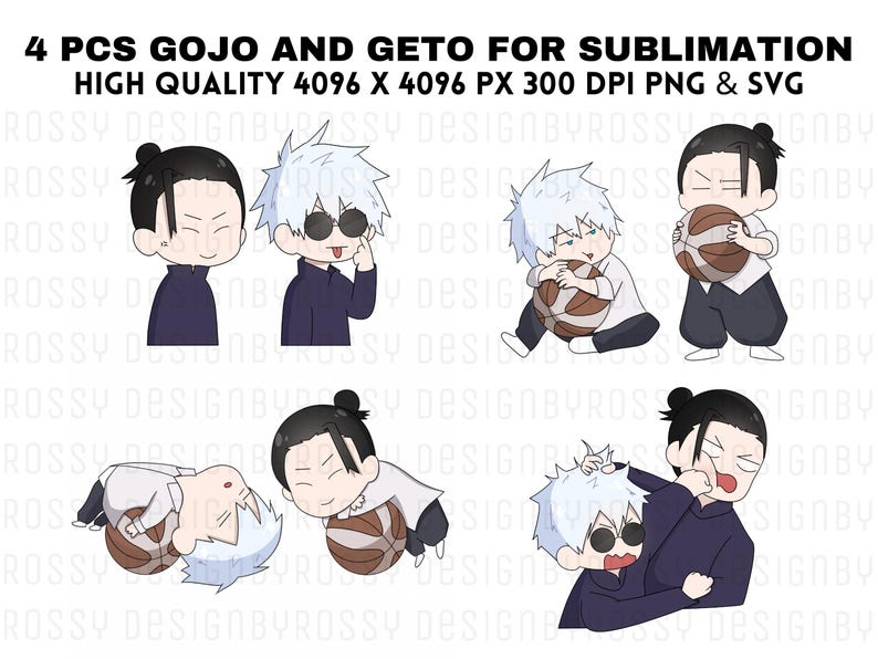 Gojo and Geto Printable Digital Download High Quality | Png & Svg ...