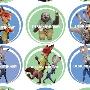 12 Zootopia Printable Digital Download | Printable Cupcake Toppers ...