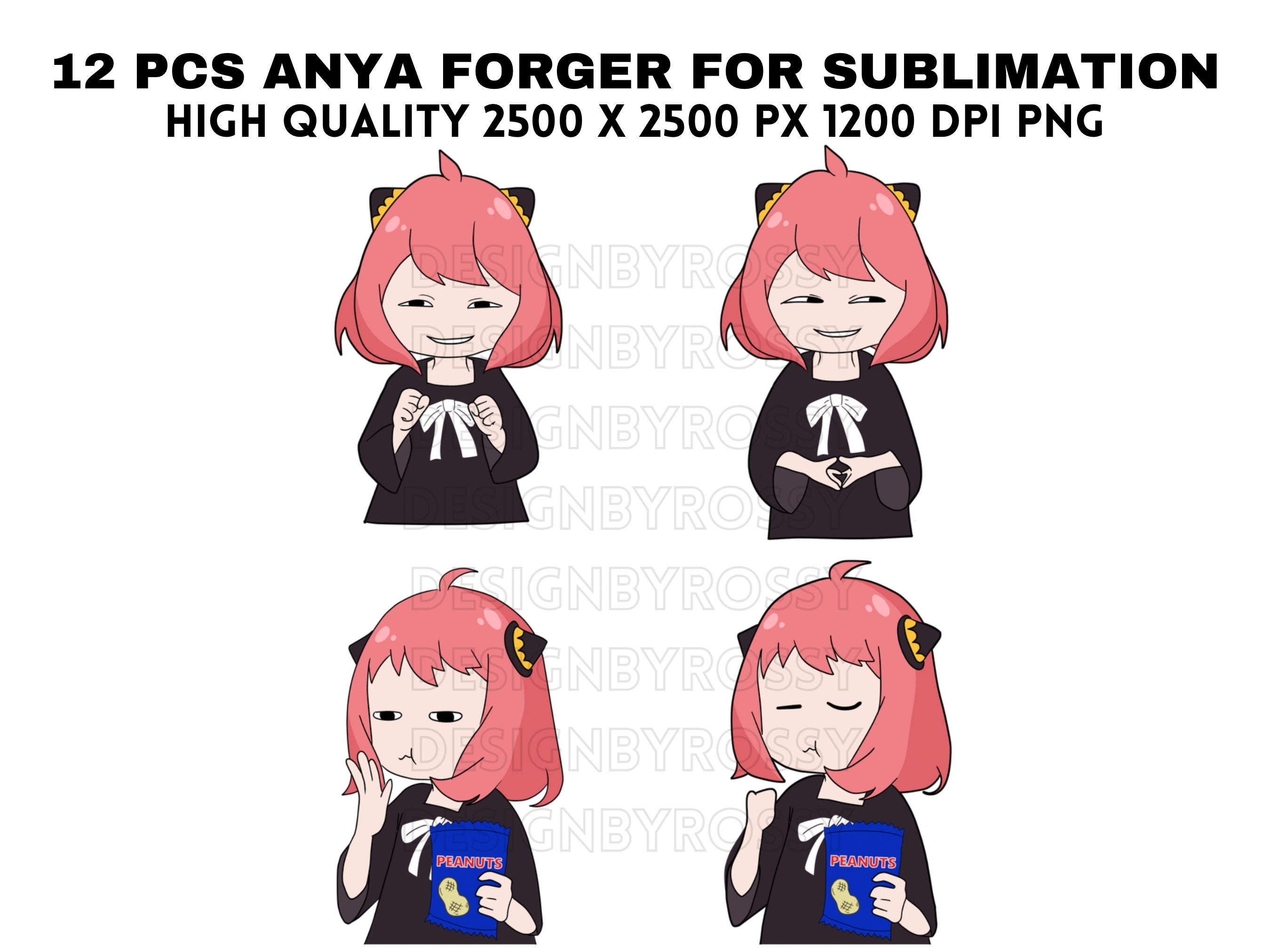 Anya Forger Sublimation Spy X Family PNG Spy X Family Sublimate Print ...