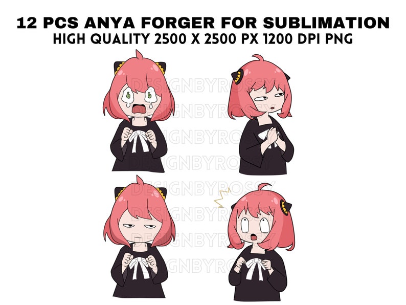 Anya Forger Sublimation | Spy X Family PNG | Spy X Family Sublimate ...