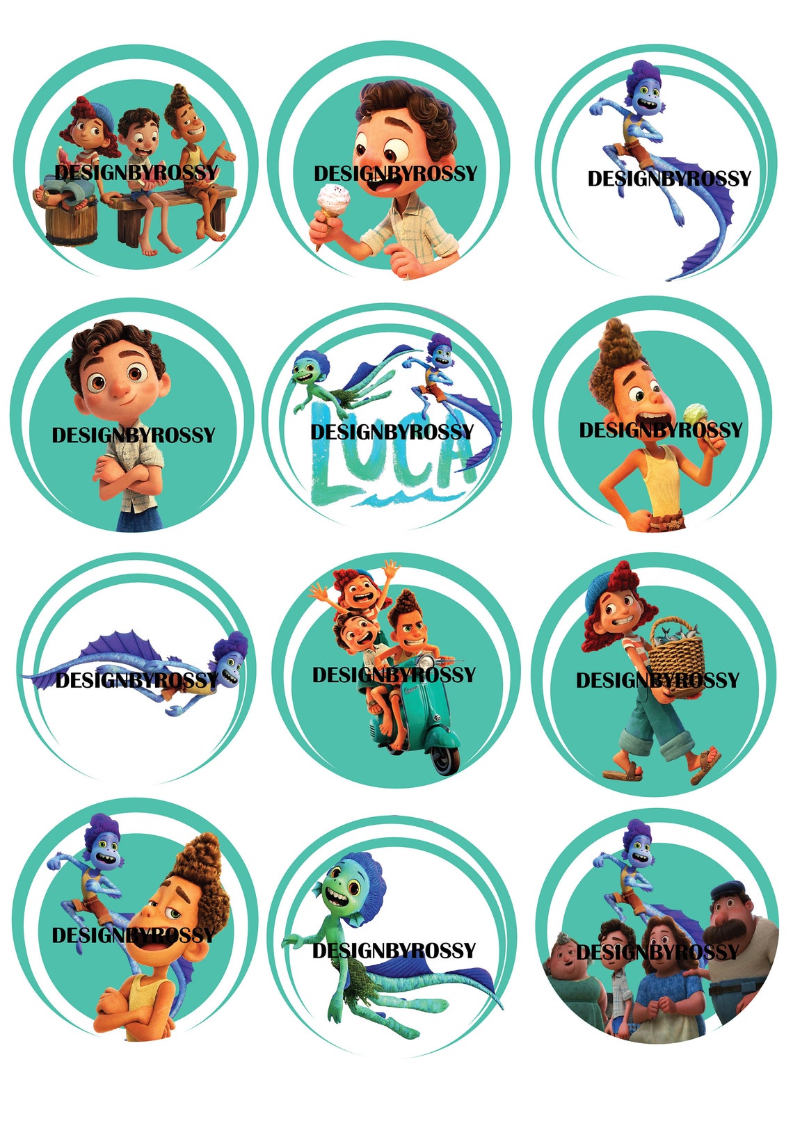24 Luca Printable Digital Download | Printable Cupcake Toppers | Luca ...