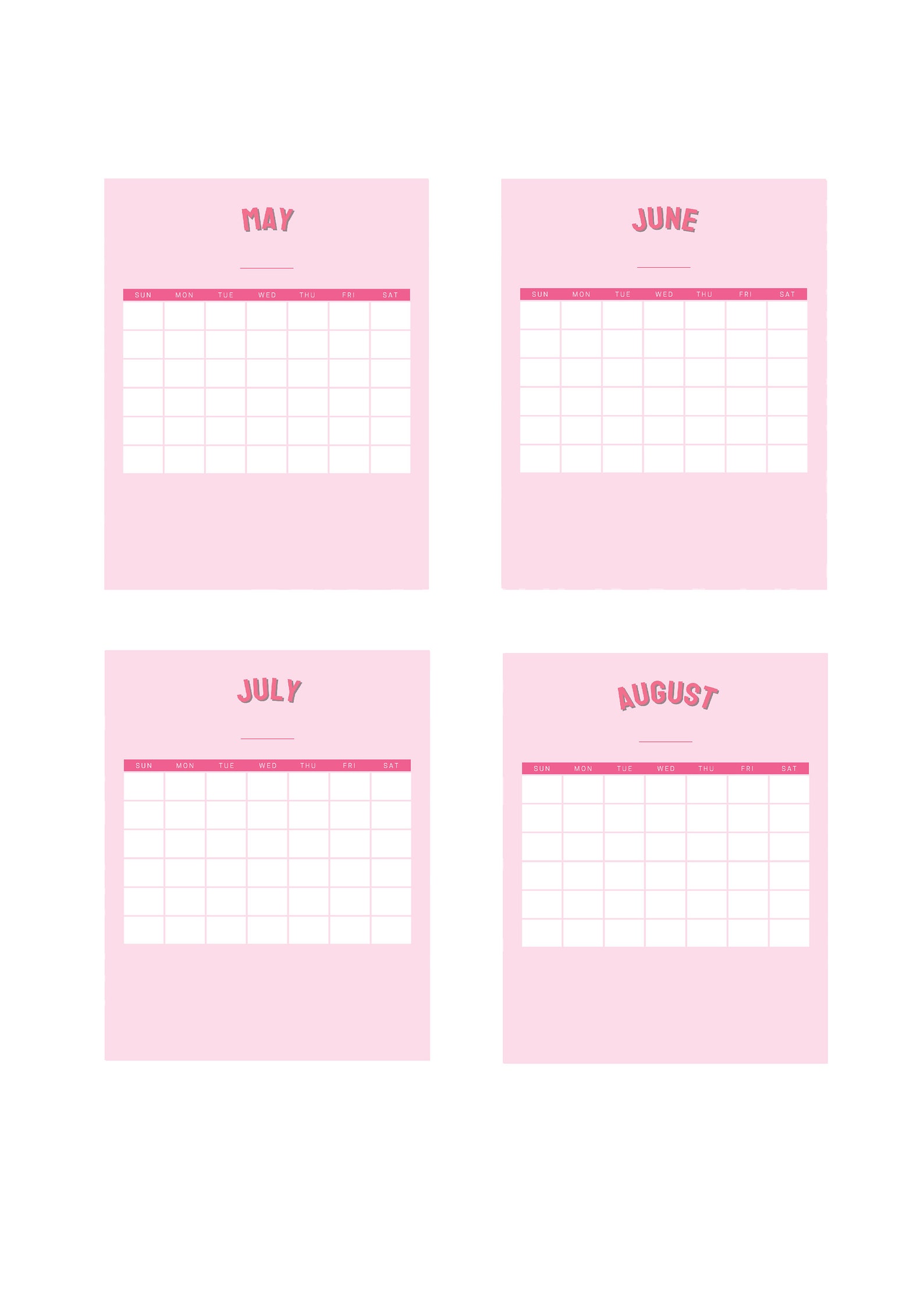 Pink Digital Calendar Planner Printable Print L Digital Planner L ...