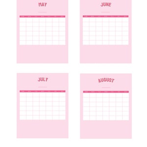Pink Digital Calendar Planner Printable Print L Digital Planner L ...