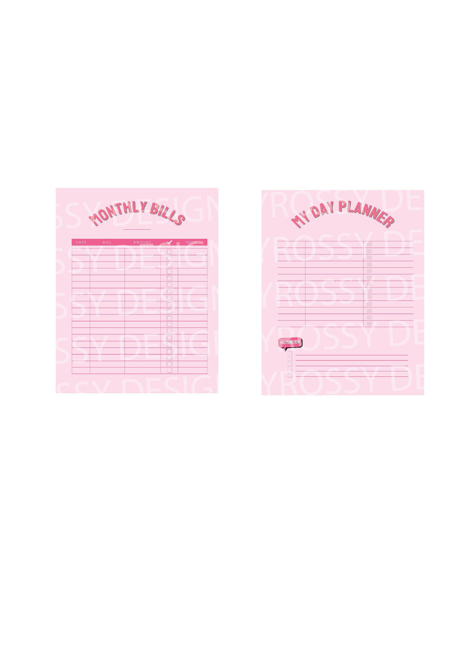 Pink Digital Calendar Planner Printable Print L Digital - Etsy