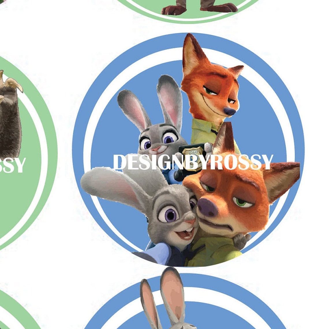 12 Zootopia Printable Digital Download | Printable Cupcake Toppers ...
