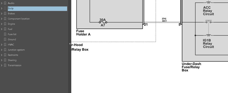 2022 Honda Civic FE1 Wiring Diagram 11th Gen CVT Sedan - Etsy