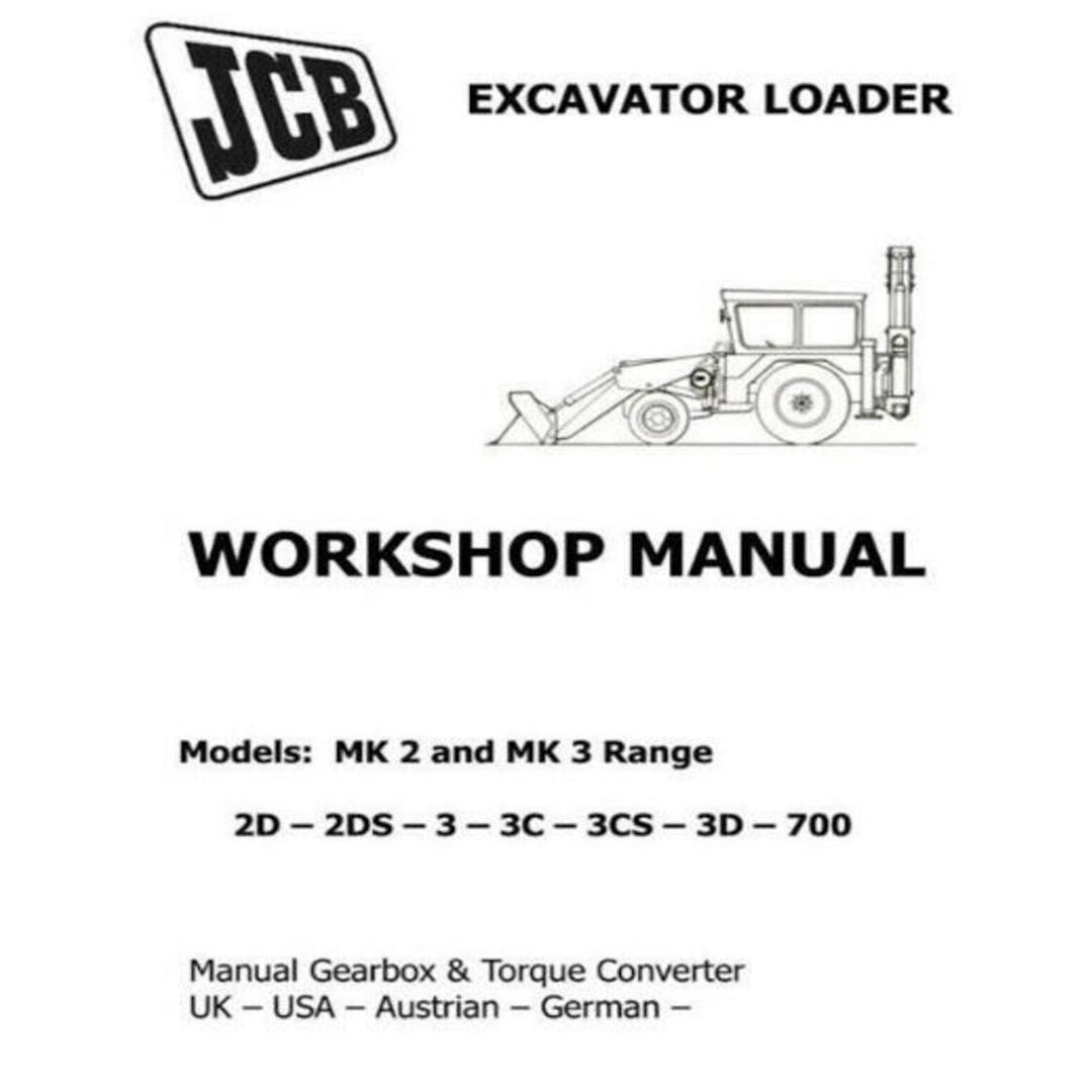 JCB MK3 MK2 2D 2DS 3 3C 3CS 3D 700 Service Manual - Etsy