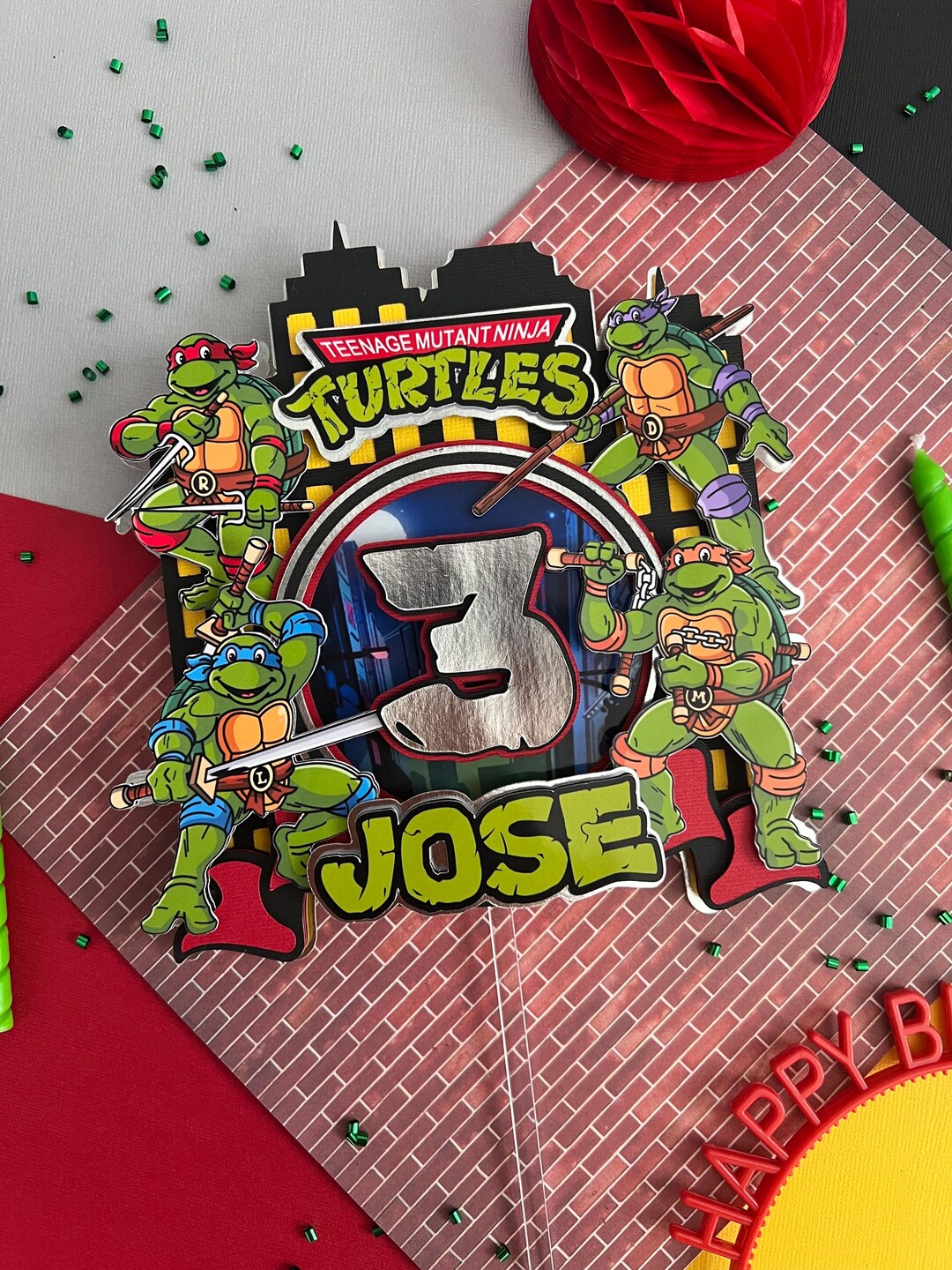 Teenage Mutant Ninja Turtles Cake Topper - Ninja Turtle Decor - Ninja ...