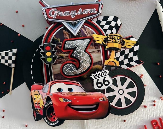 Cars Cake Topper, Custom Mcqueen Cake Topper Decor, Mater Cake Topper ...